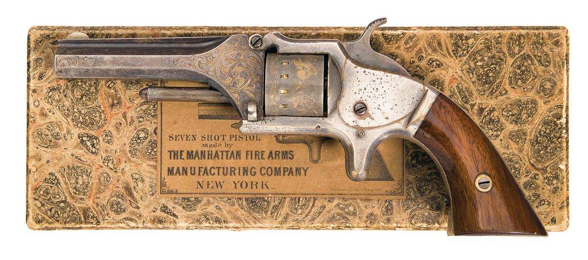 Manhattan Arms Gold Washed Second Model 22 Caliber Pocket Revolver with ...