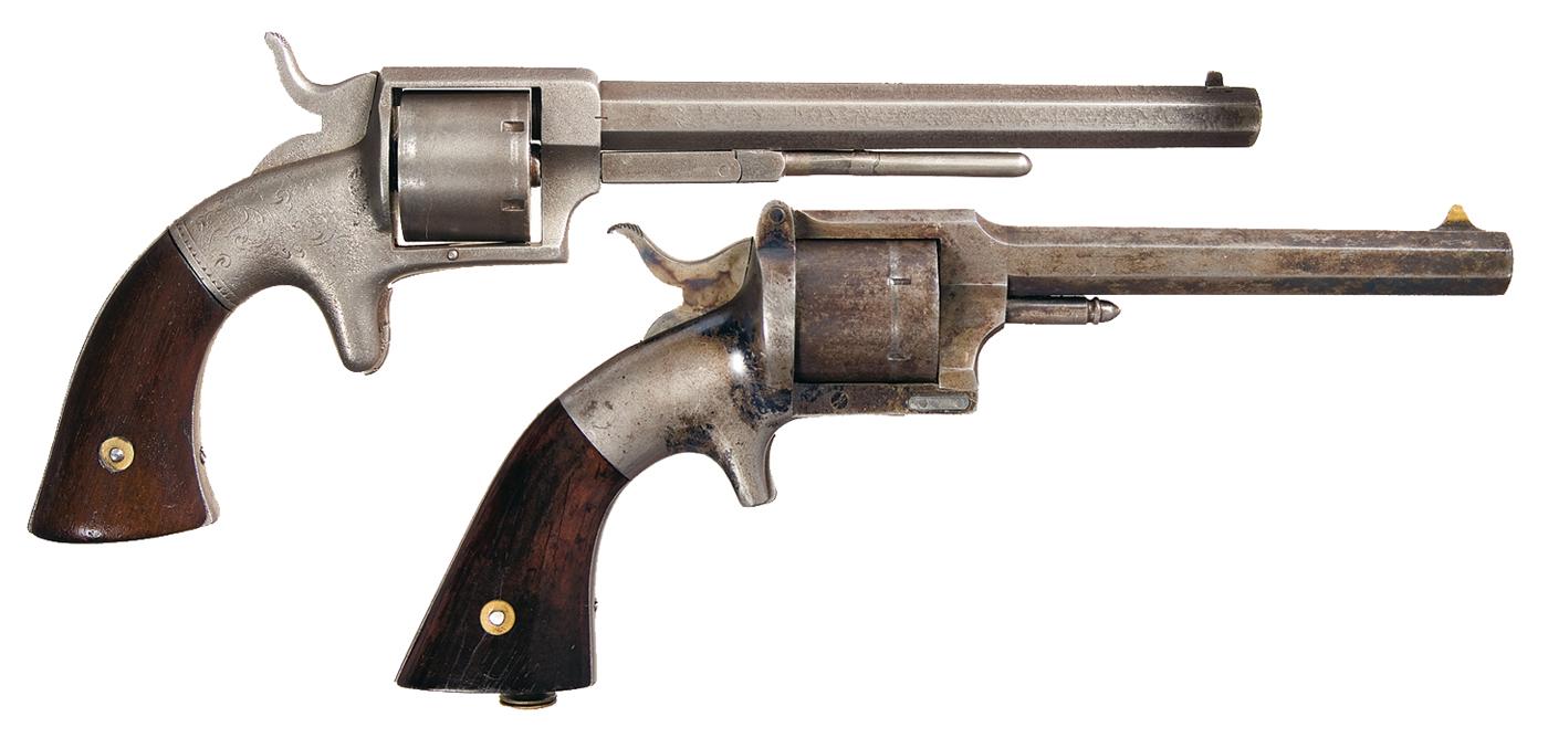 Two Antique American Revolvers -A) Scarce Bacon Navy Model Revolver B ...