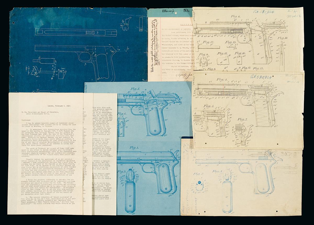 Original Patent Drawings and Petition for Colt Model 1900