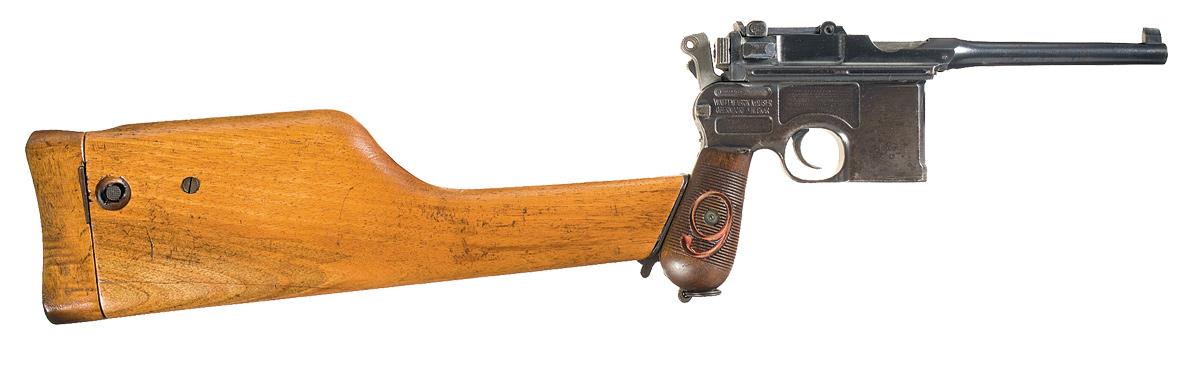 WWI 1896 Red-Nine Broomhandle Mauser Pistol with Shoulder Stock