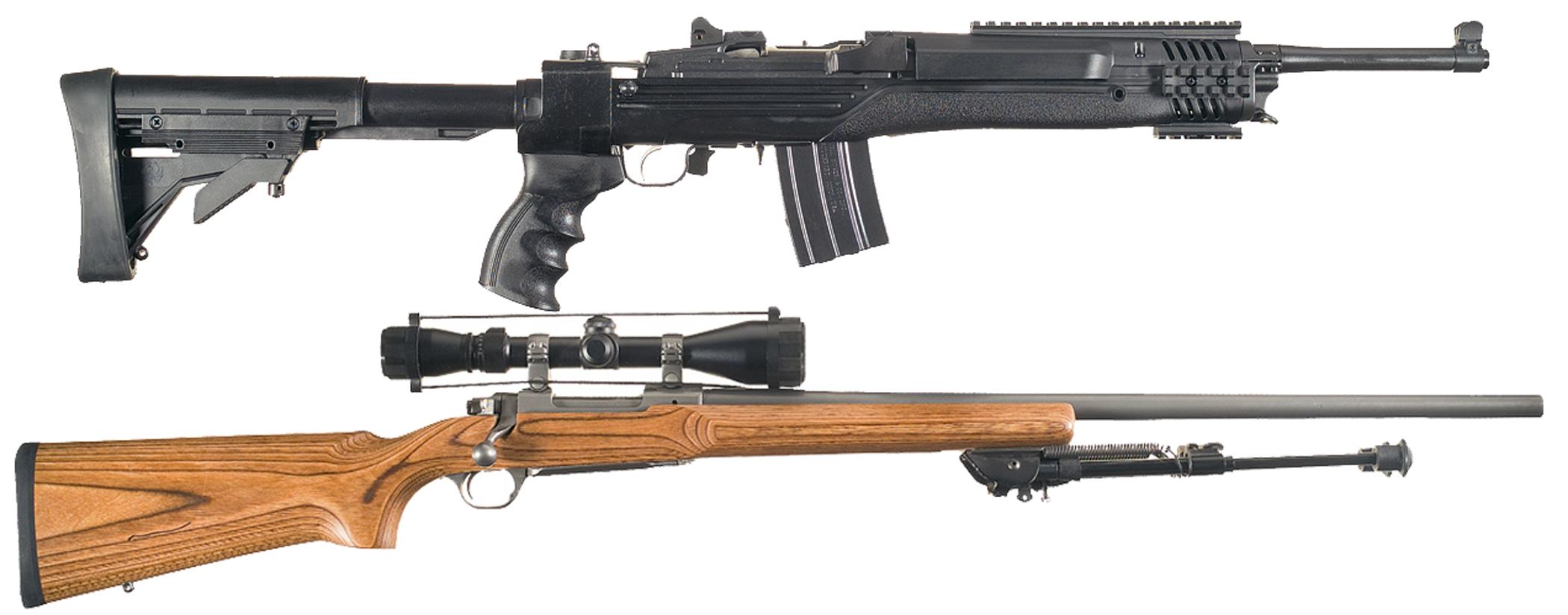Two Ruger Long Guns -A) Ruger Mini-14 Ranch Semi-Automatic Rifle B ...