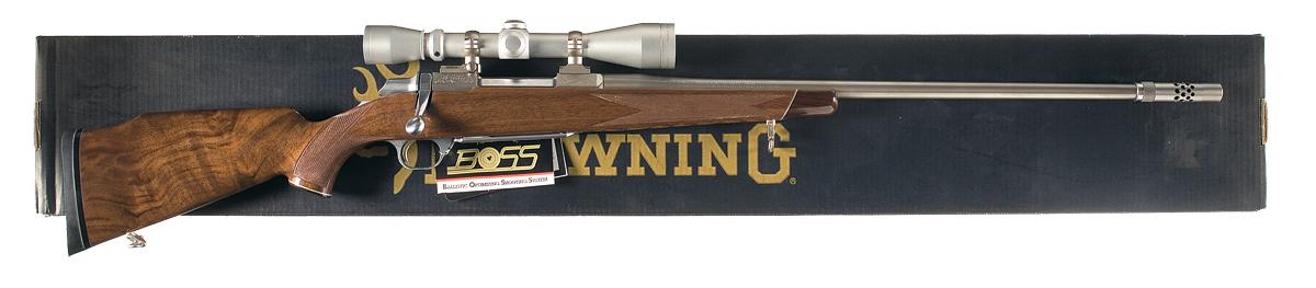 Scoped Browning White Gold Medallion A-Bolt II Rifle with Boss System ...