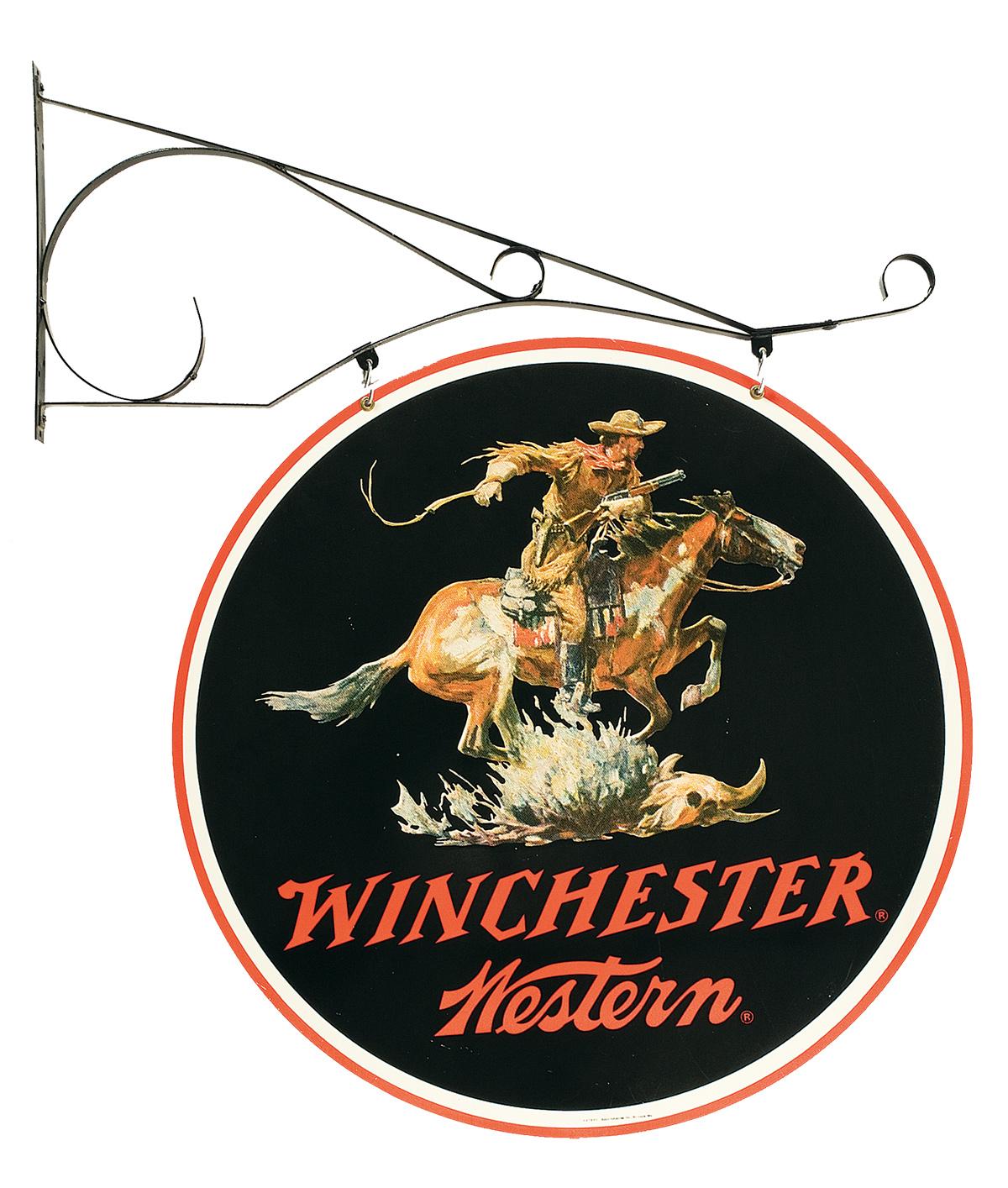 Large Round Hanging Winchester-Western Sign