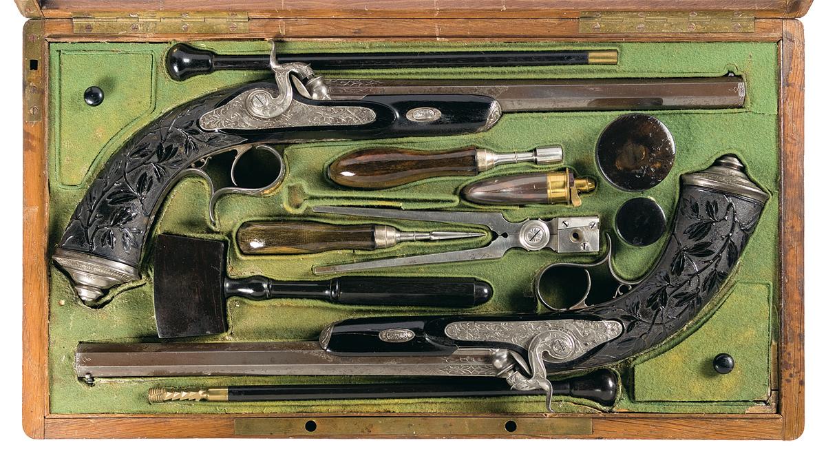 Exhibition Set of Relief Engraved "Gastinne Renette" French Dueling ...