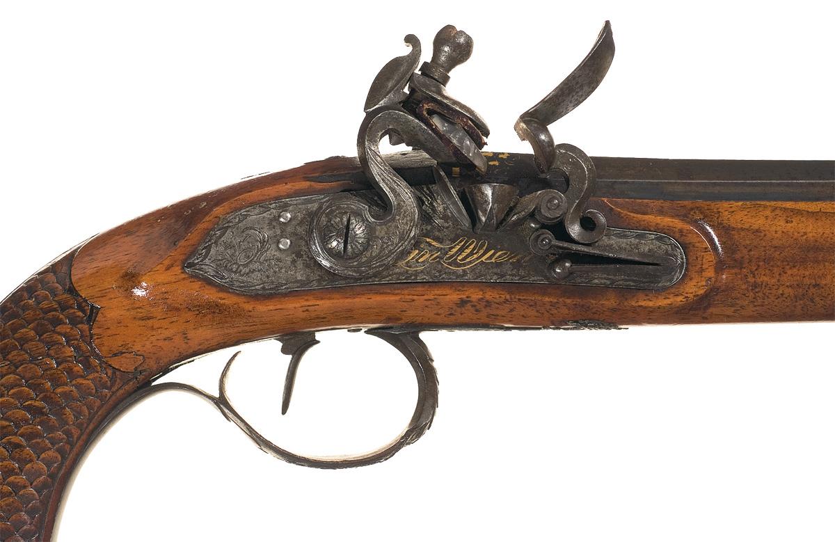 Fine Pair of Gold Inlaid Flintlock Pistols Marked Colnot -A) Vienna ...