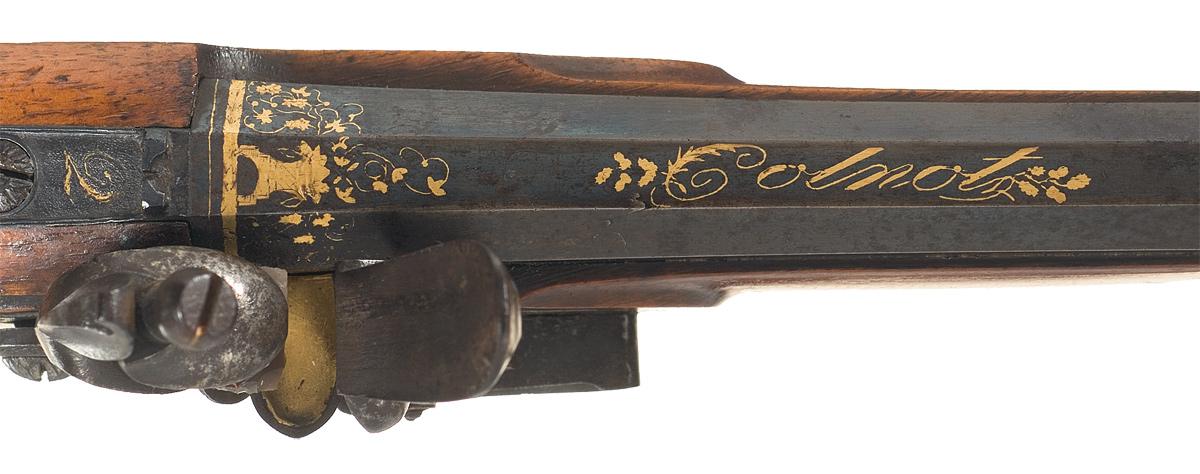 Fine Pair of Gold Inlaid Flintlock Pistols Marked Colnot -A) Vienna ...