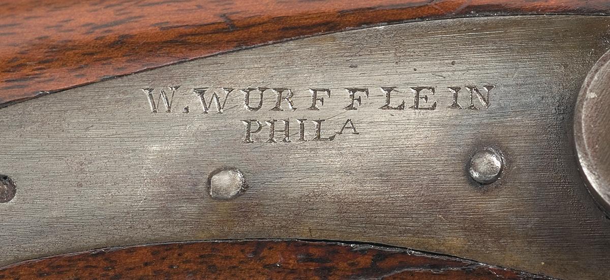 Massive W. Wurfflein Philadelphia Percussion Large Bore Pistol