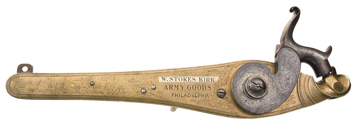 Exhibition Quality Engraved Oversize Percussion Store Advertising Lock ...