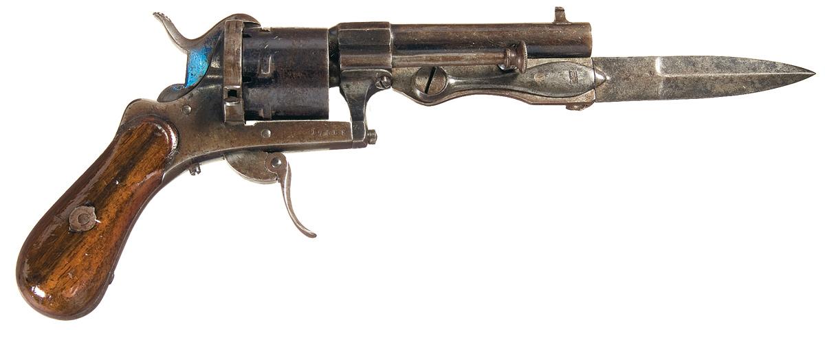 Unique Liege Double Action Pinfire Dagger Revolver