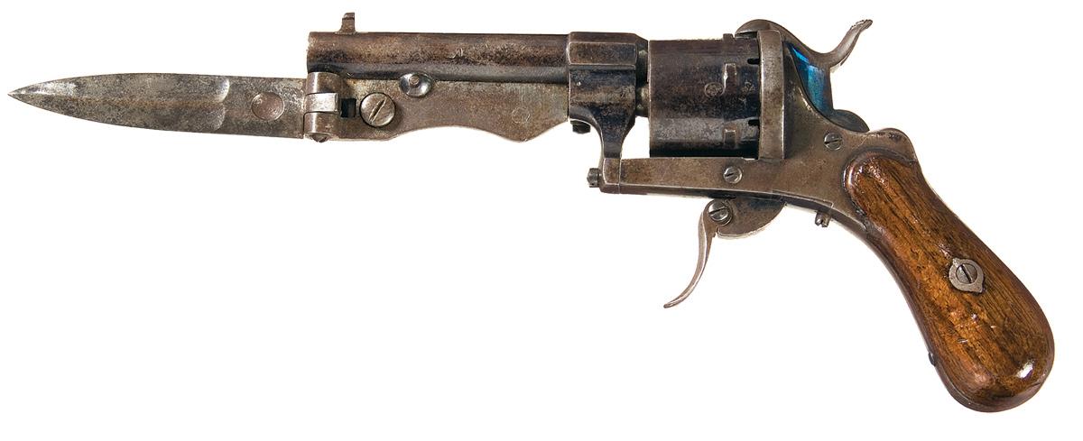 Unique Liege Double Action Pinfire Dagger Revolver