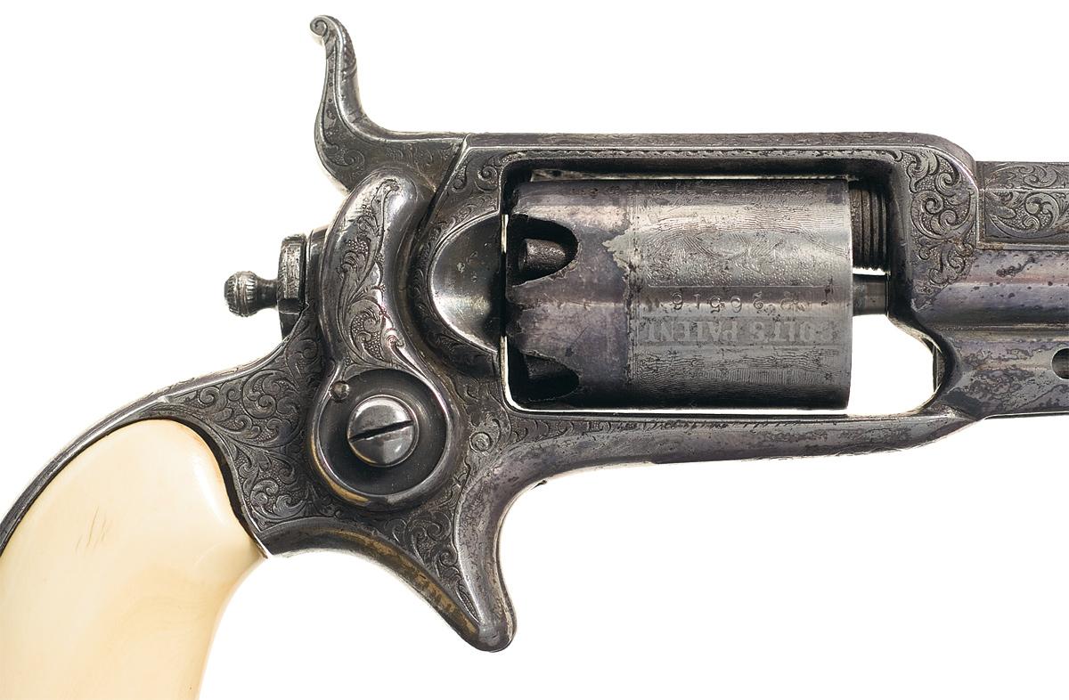 Rare Factory Engraved Colt Model 1855 Root Revolver with Silver Finish ...
