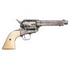 Engraved Silver Plated Colt Single Action Army Revolver with Ivory Grips
