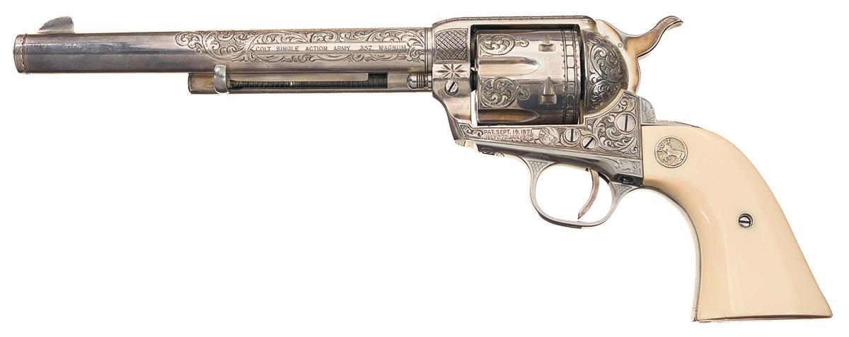 Custom Engraved Silver Plated Colt Single Action Army Revolver with ...