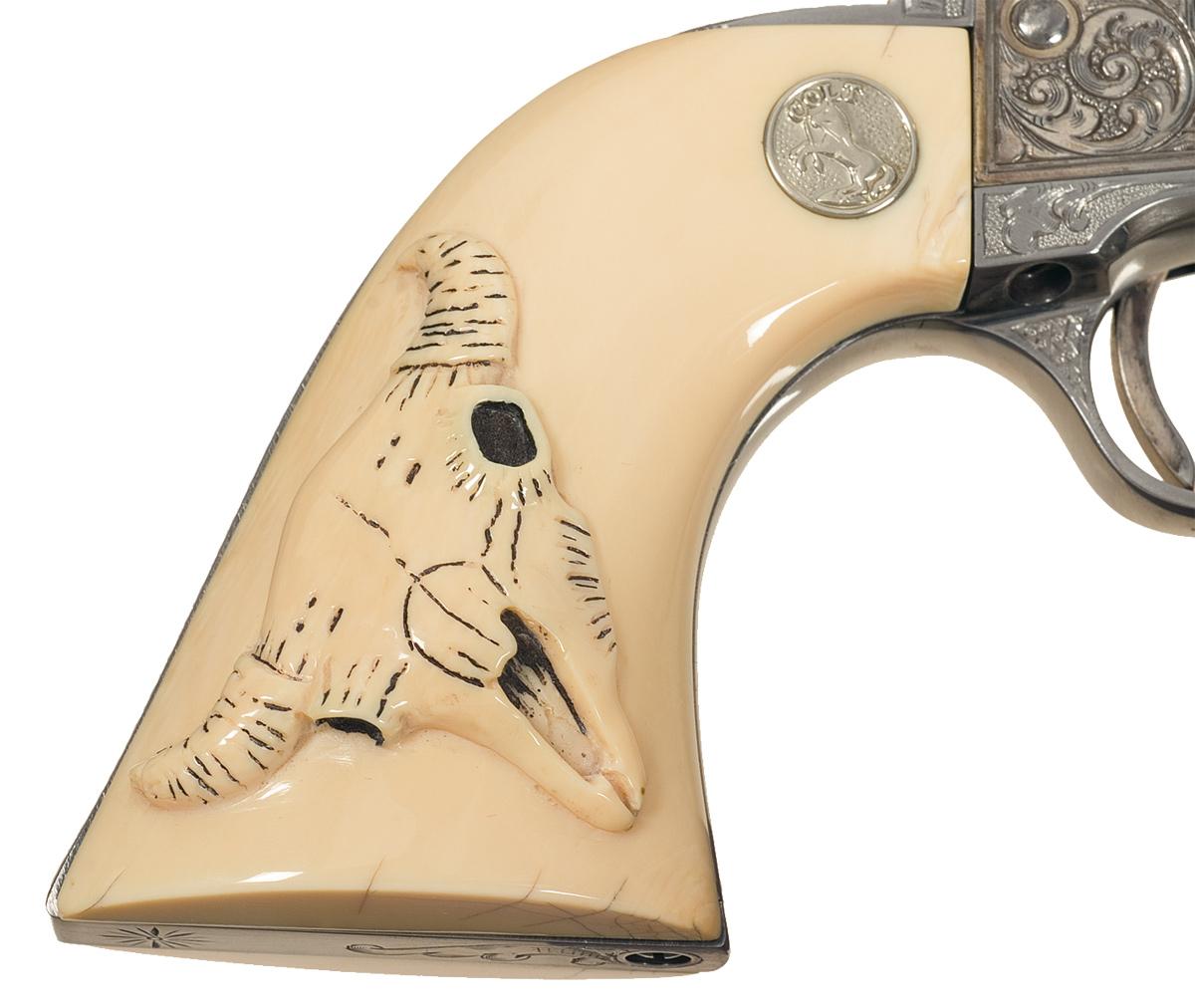 Custom Engraved Silver Plated Colt Single Action Army Revolver with ...