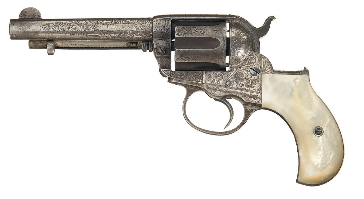 Antique Factory Engraved Colt Model 1877 Lightning Double Action ...