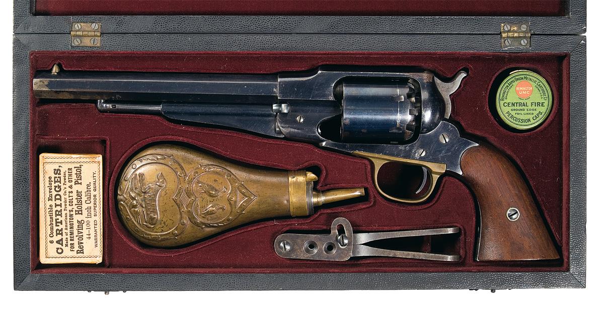 Custom Cased Remington New Model Army Percussion Revolver with Accessories