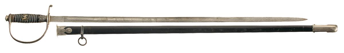 Very Rare Nazi SS Officer's Sword with Named SS Officer, Damascus Blade