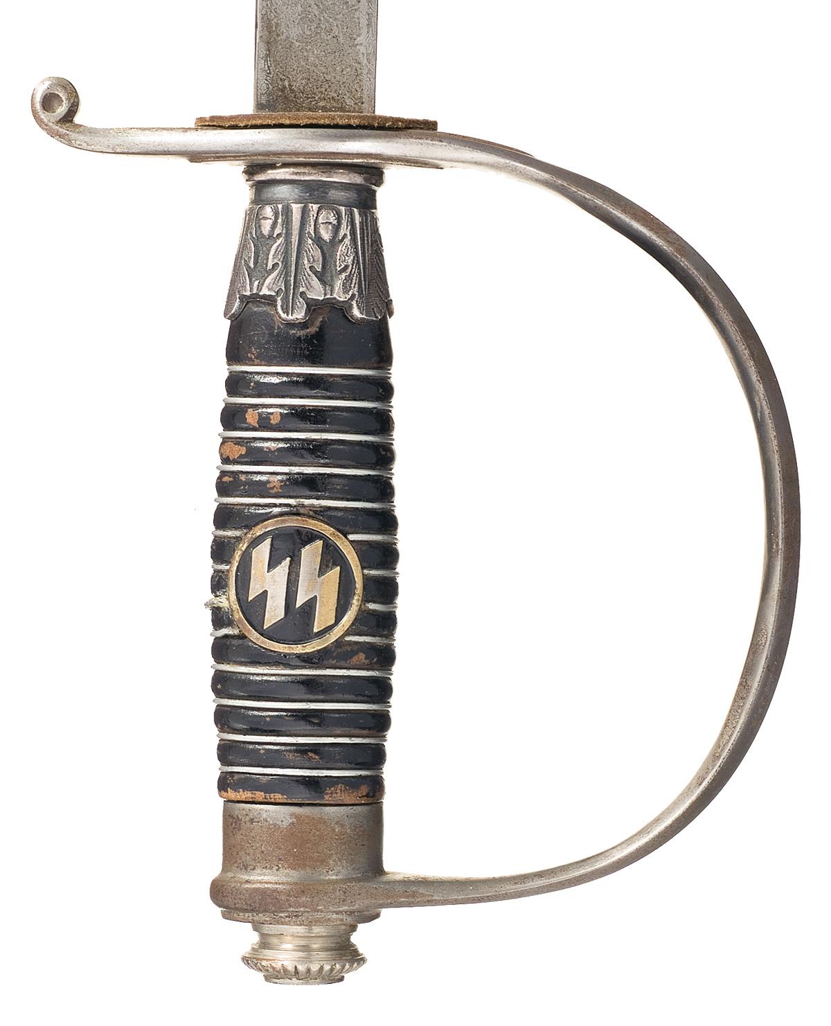 Very Rare Nazi SS Officer's Sword with Named SS Officer, Damascus Blade