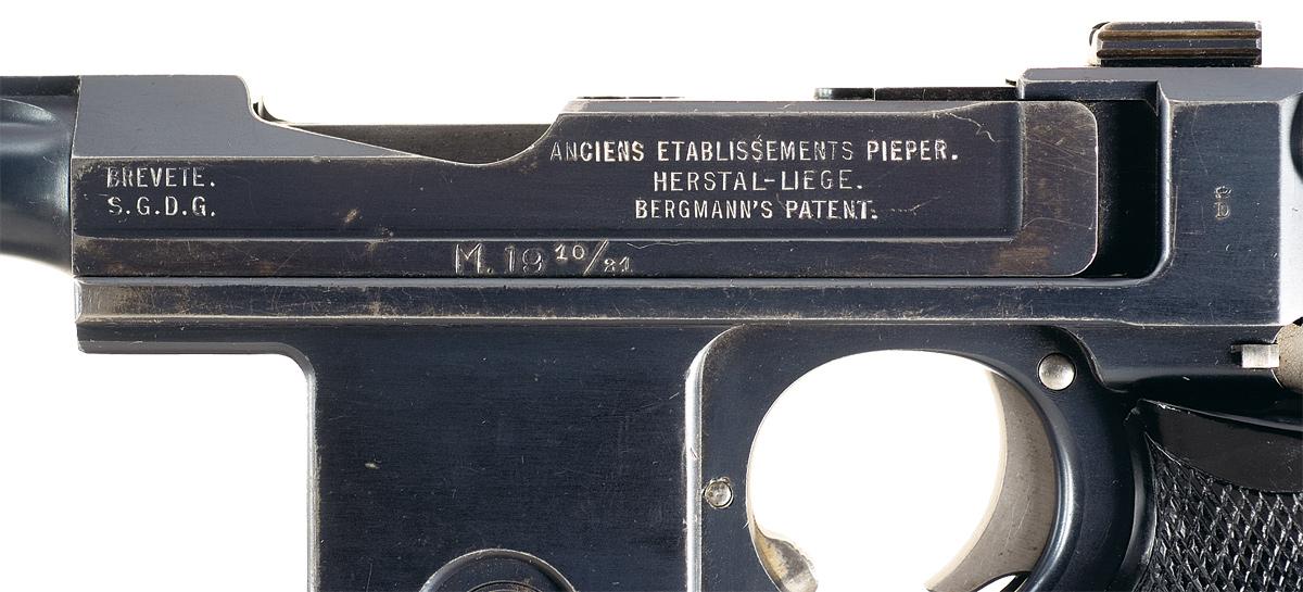 Danish Bergmann Model 1910/ 21 Semi-Automatic Pistol with Holster