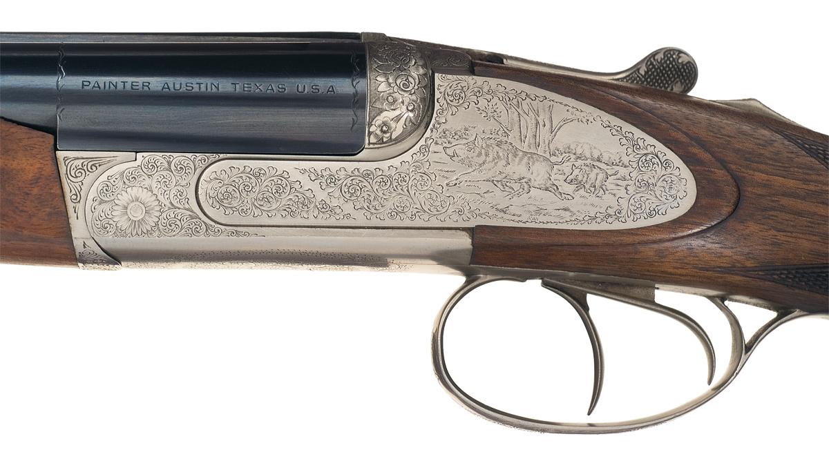 Outstanding Cased Engraved Chapuis Two Barrel Set Express Double Barrel ...