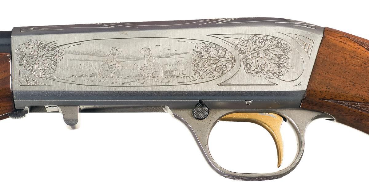 Engraved Browning Grade II .22 Caliber Semi Automatic Rifle