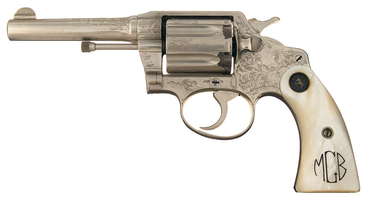 Rare Factory Engraved Colt Police Positive revolver with Factory Letter ...