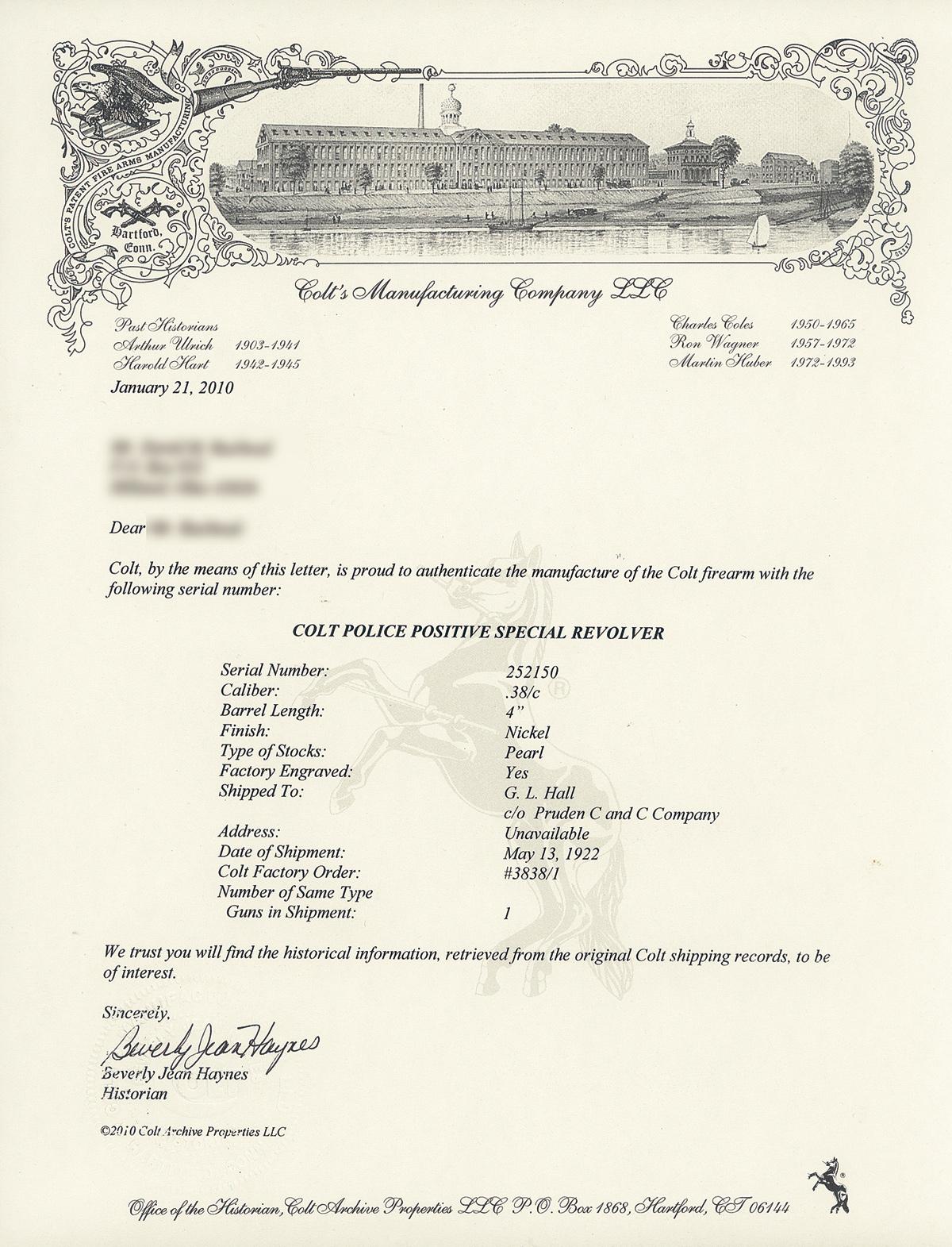 Rare Factory Engraved Colt Police Positive revolver with Factory Letter ...