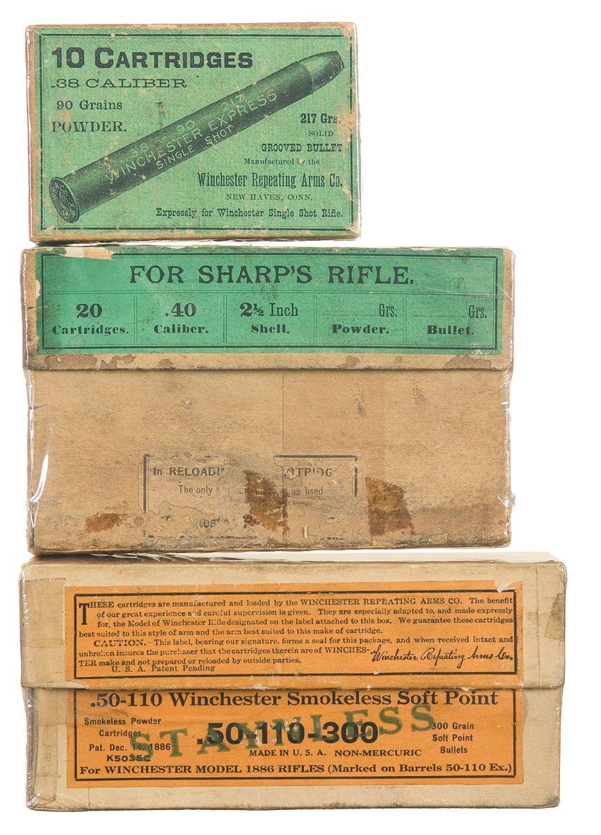 Three Various Boxes of Vintage Rifle Cartridges