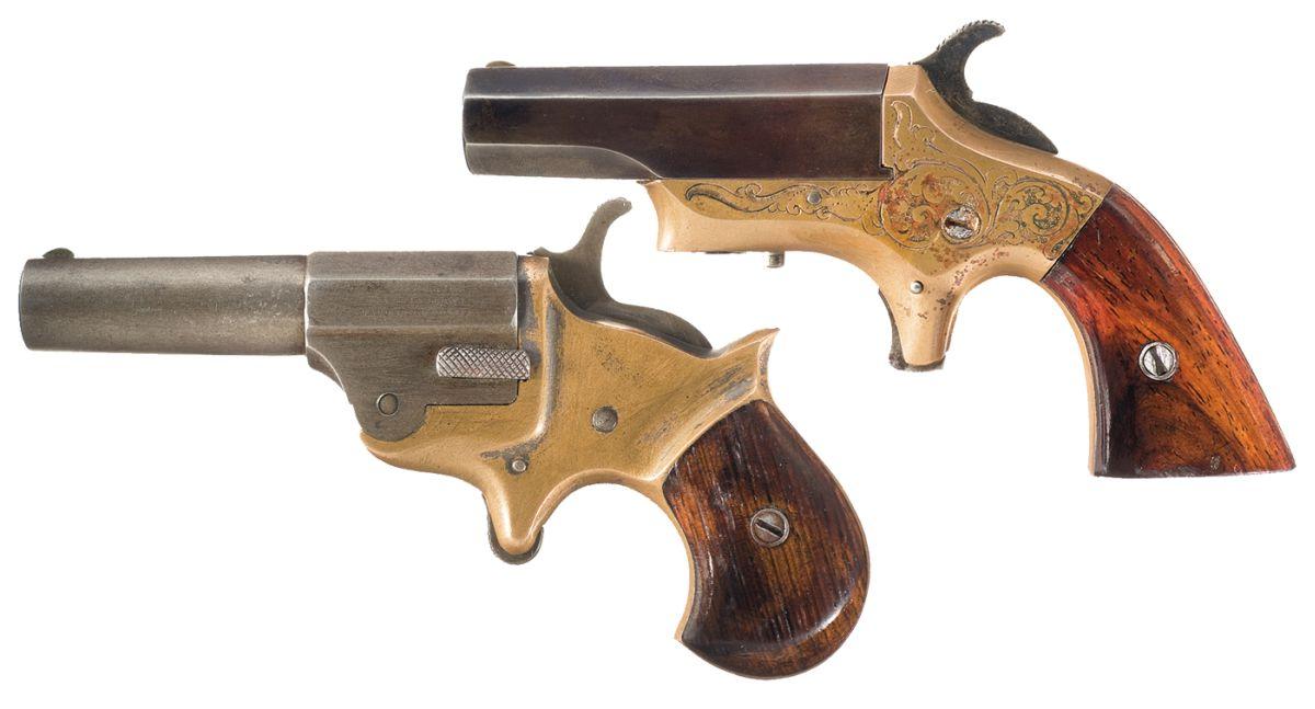 Two Derringers -A) Engraved Brown/Merrimack Arms Southerner Derringer B ...