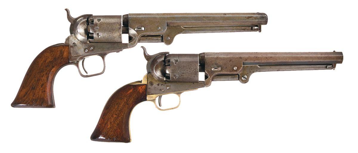 Unique Vertical Cased Pair of Colt 1851 Navy Revolvers -A) Colt London ...