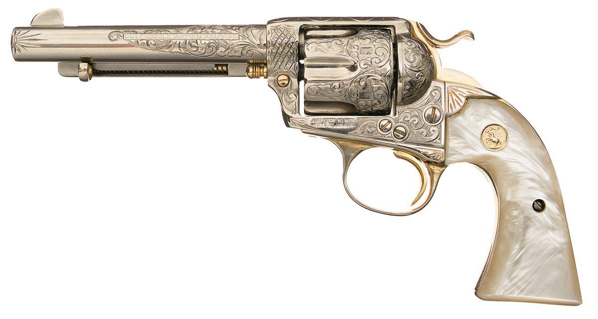 Custom Engraved Colt Bisley Model Single Action Revolver