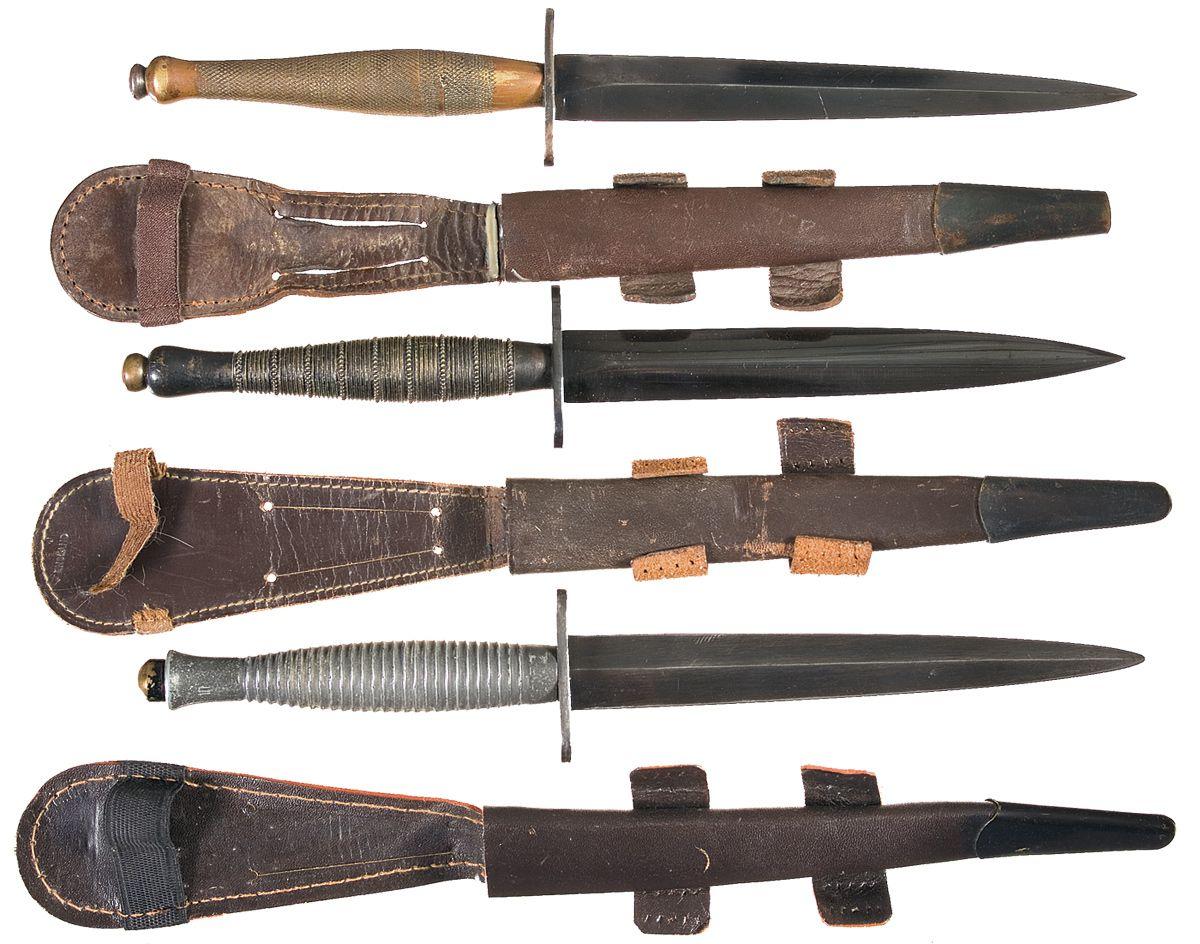 Three English Fairbairn Sykes Daggers