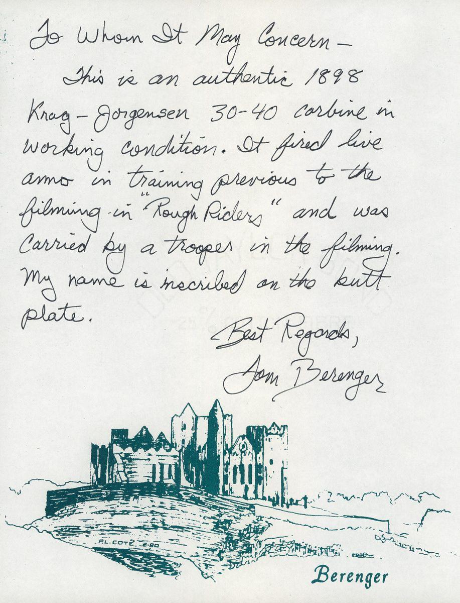 U.S. Army Springfield Armory Model 1899 Krag Carbine From the Movie ...