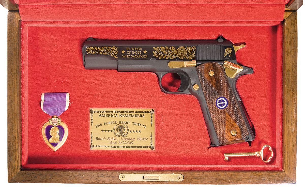 Cased Special Edition Purple Heart Tribute Colt Government Model Semi ...