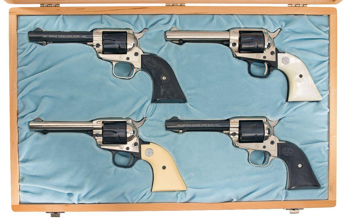 Complete Matching Numbered Set of Four Kansas "Forts" Series Colt ...