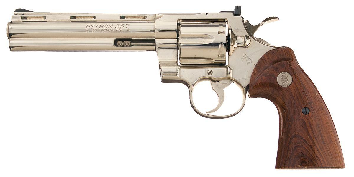Scarce Nickel Colt Python Double Action Revolver