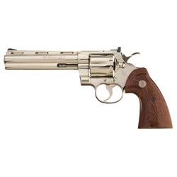 Scarce Nickel Colt Python Double Action Revolver