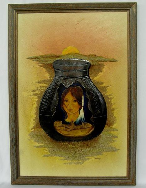 Sand & Leather Hand Tooled Art Work by Frank Muir