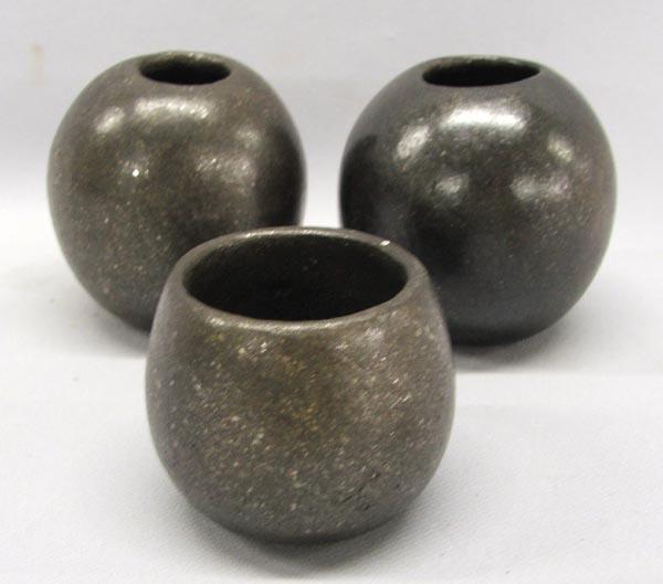 4 Vintage Santa Clara Micaceous Clay Pots