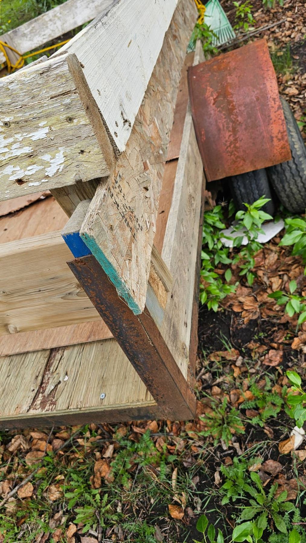 Small Wooden Utility Trailer With Metal Wheels and Frame - Beck ...