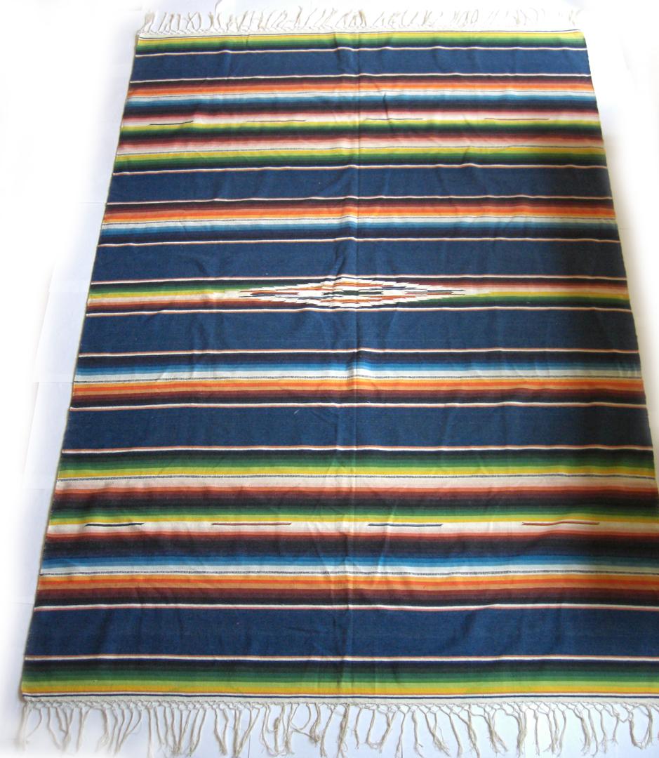 Beautiful Vintage Cotton Serape Rug