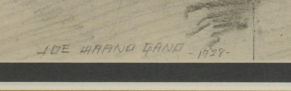 Joe Waano-Gano (1906-1982) Pencil on paper, Dated 1928