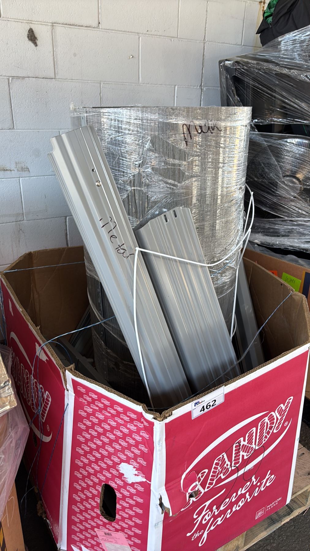 PALLET OF METAL WATER HEATER JACKETS, METAL GUTTERS, AND OTHER METAL ...