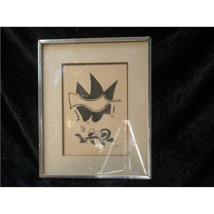 Georges Braque-Unique Exhibition Poster-Gold Foil Dove-Framed