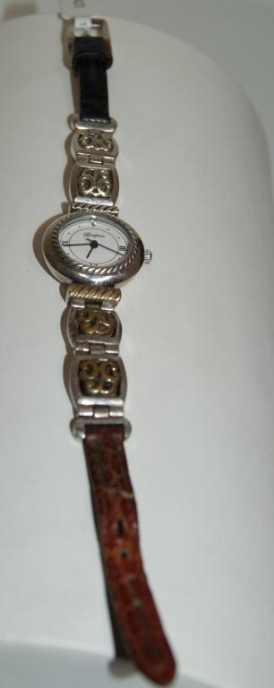 Women's Brighton Watch w/ Sterling Silver/Leather