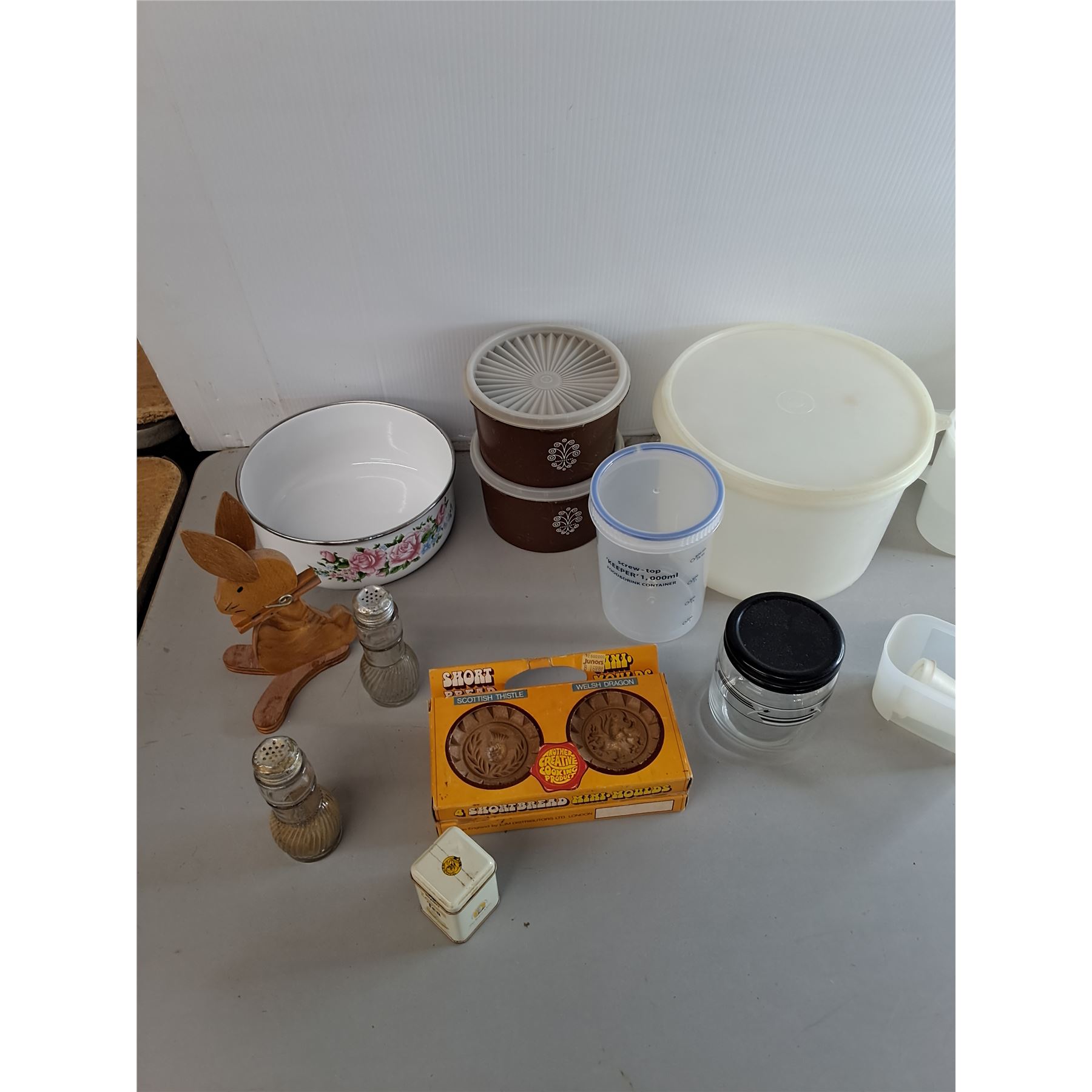 Shortbread Molds, Glass Salt & Pepper Shakers, Tupperware Containers ...