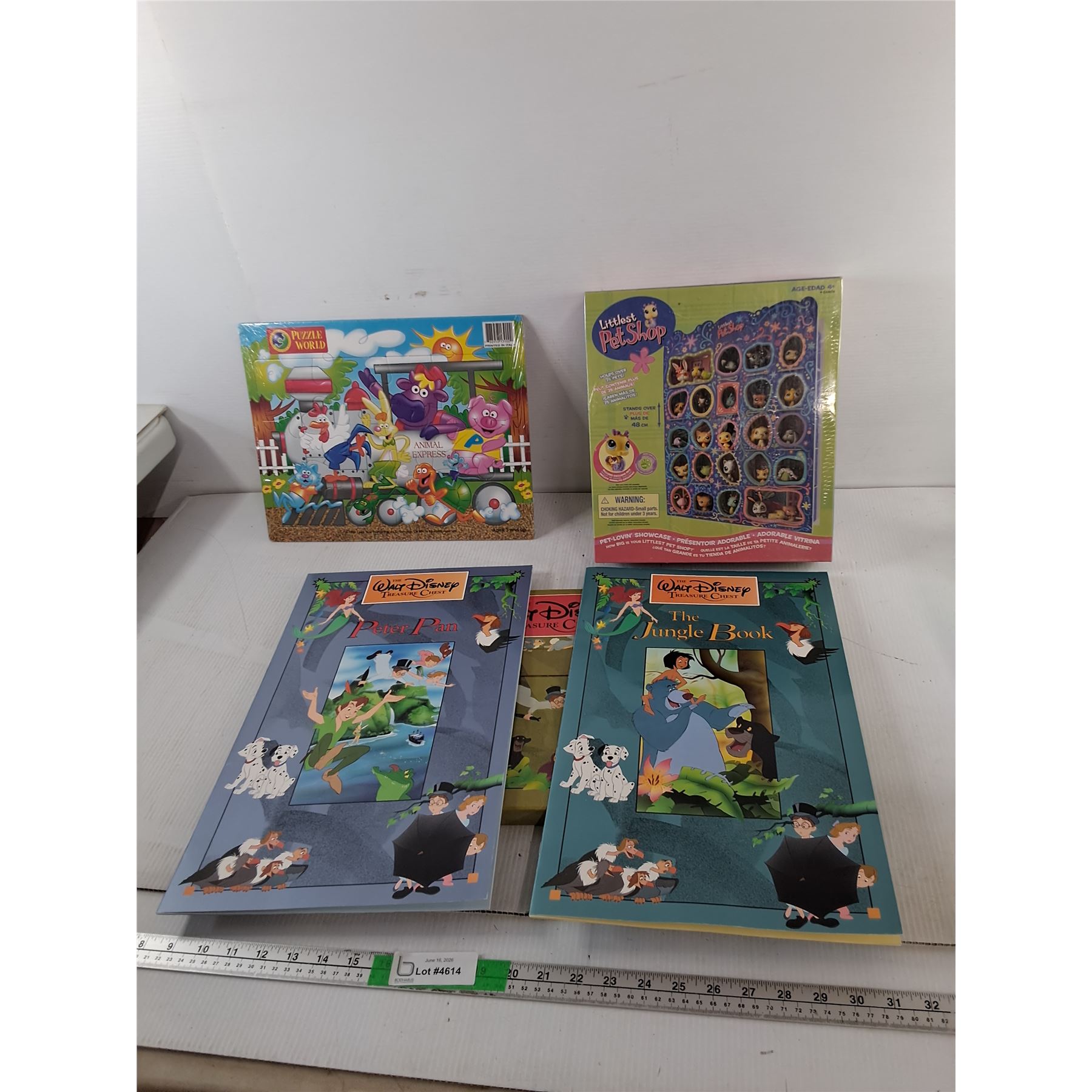 Children's Puzzle, Little Pet Shop Showcase Box & (2) Disney Books ...