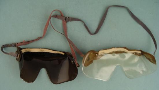 GERMAN AFRIKA KORPS SAND GOGGLES- TINTED & CLEAR WWII