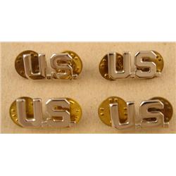 4 Piece Lot STANDARD COLLAR PINS U.S. Military Insignia