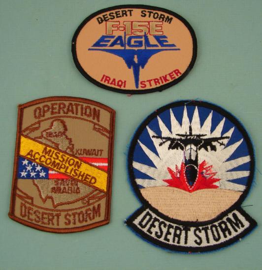 3 Pc Lot USAF PATCHES Operation Desert Storm Military